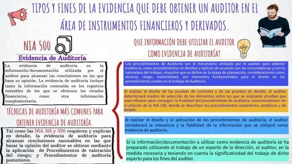 Tipos y fines de la evidencia que debe obtener un auditor en el área d | Genially