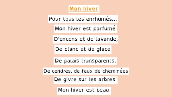 Poésie Mon hiver