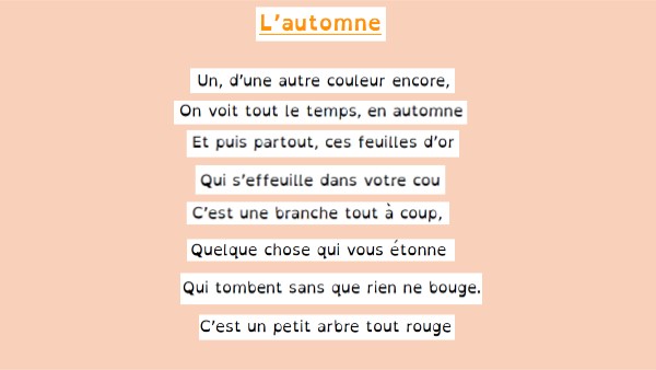 Poésie L'automne