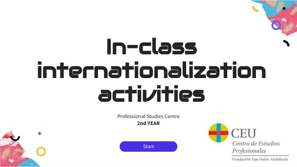 2 Year In Class Internationalization Activities 1st Year