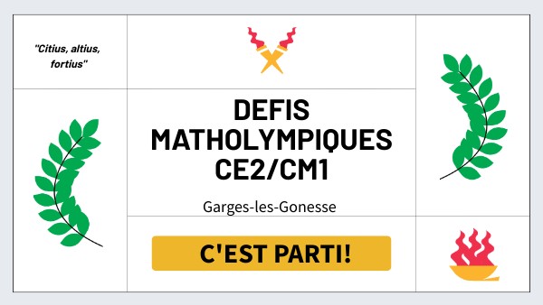 Défi math olympique CE2/CM1 | Genially