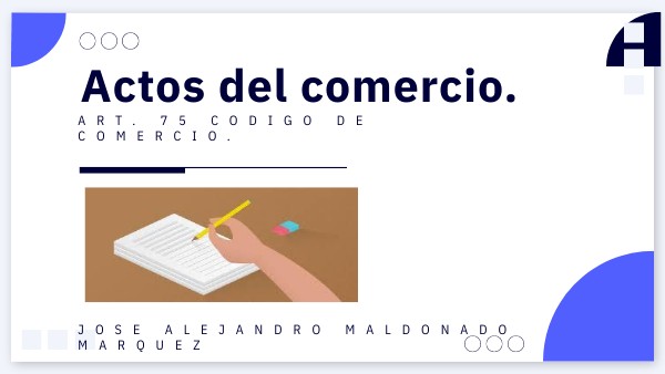 geneally sobre los actos de comercio
