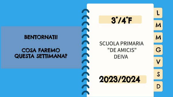 AGENDA DAL 3 APRILE AL 5 APRILE