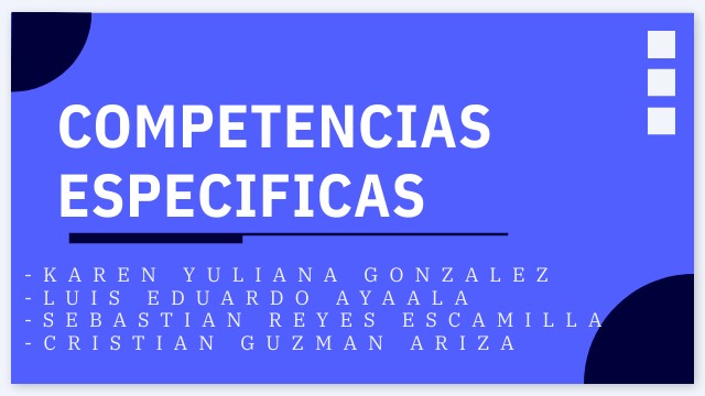 COMPETENCIAS ESPECIFICAS