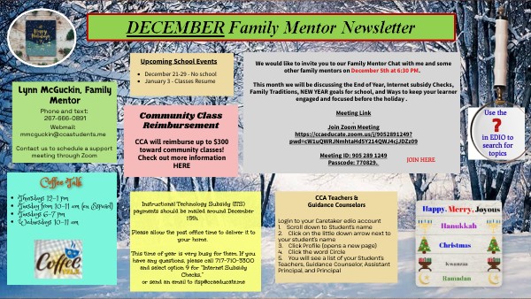 December Family Mentor Newsletter LM