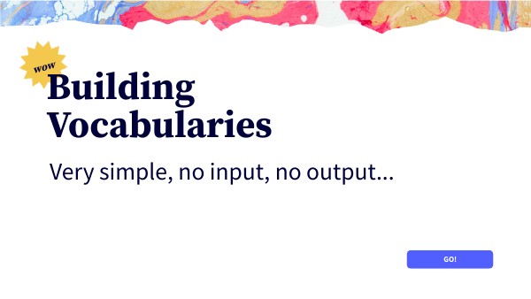 BUILDING VOCABULARIES | Genially