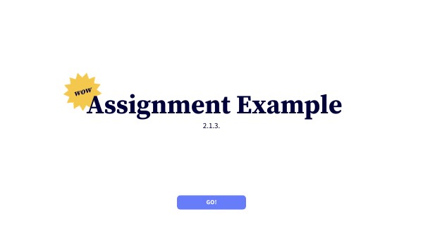 2.1.3. Assignment Examples