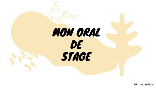 oral de stage | Genially