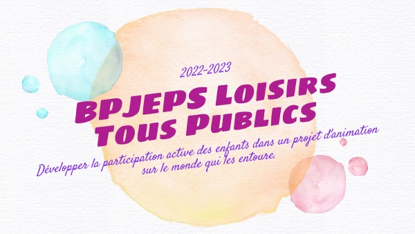 Copie - Présentation BPJEPS | Genially