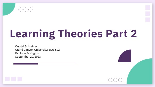 Learning Theories Part 2