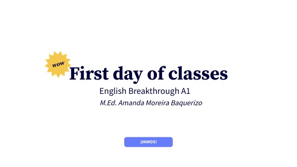 Introductory class English BREAKTHROUGH A1 | Genially