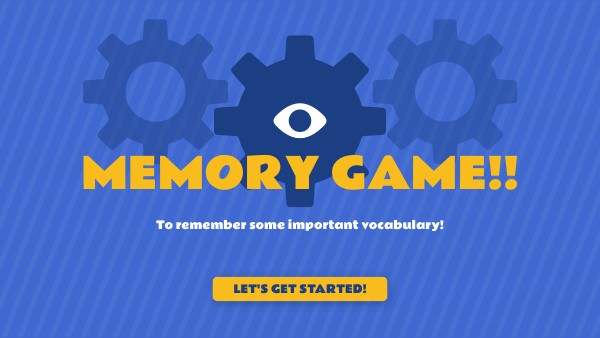 English memory game! | Genially