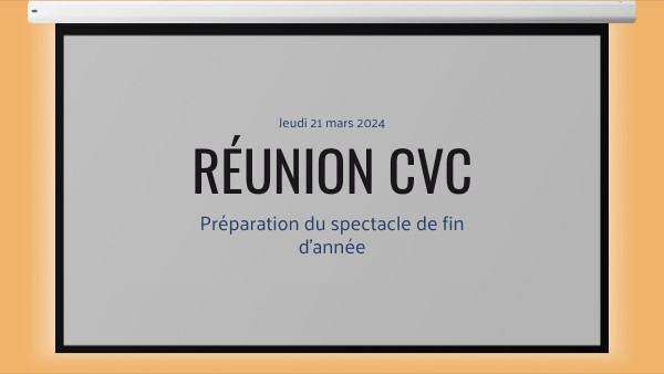 Réunion CVC | Genially