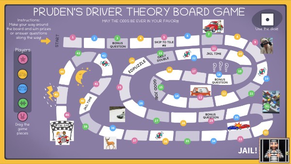 1C Mrs. Pruden's Driver Theory Board Game | Genially