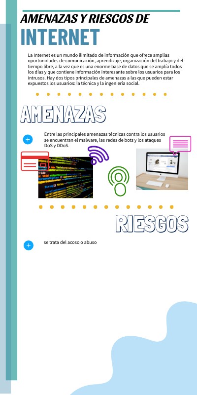 INFOGRAFÍA DE RIESGOS Y AMENAZAS DEL INTERNET | Genially