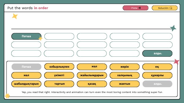 PUT THE WORDS IN ORDER | Genially
