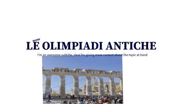 LE OLIMPIADI ANTICHE