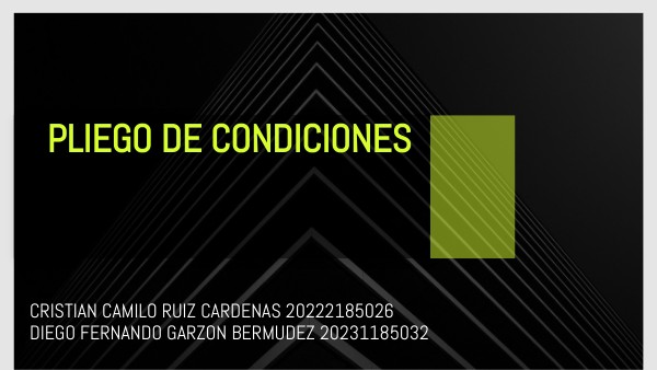 pliego de condiciones | Genially