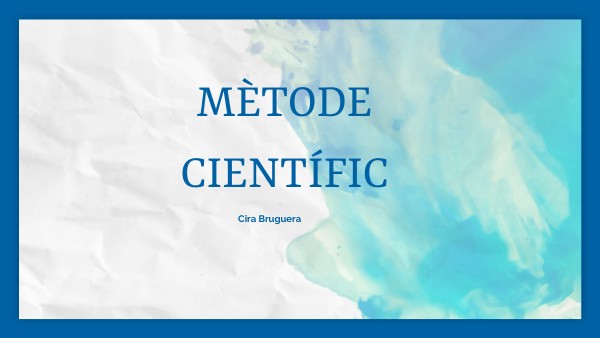 MÈTODE CIENTÍFIC