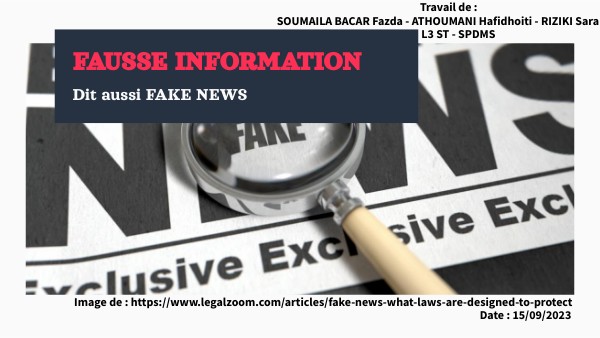 Fausse information : HAFIDHOITI -FAZDA-SARA | Genially