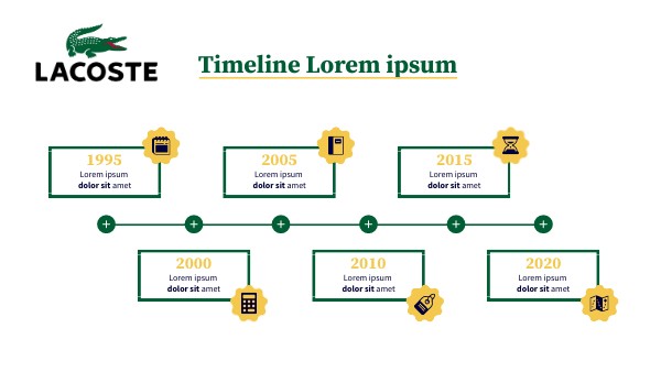 Timeline - Lacoste | Genially