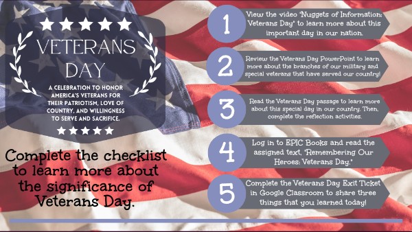 Veterans Day Task List