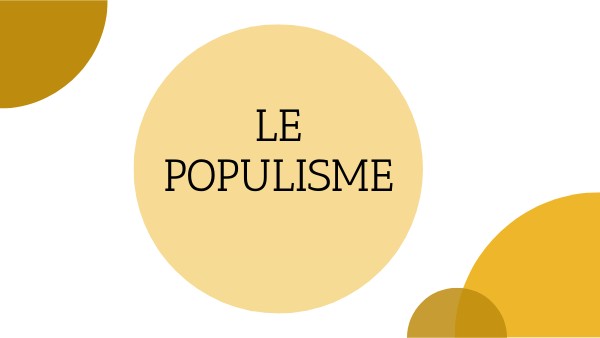 Institutions politiques : Populisme