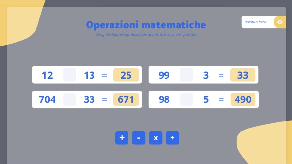 MATHEMATICAL OPERATIONS | Genially