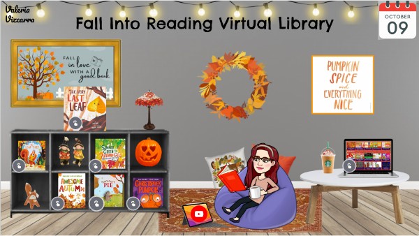 Virtual Bookshelf Fall Theme | Genially