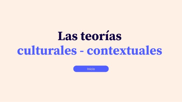 Las Teorías Culturales - Contextuales | Genially