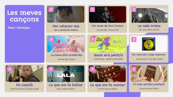 LES MEVES CANÇONS - PLANTILLA estefany mondine del blanco