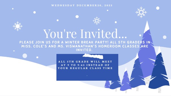 Winter Break Party Invitation