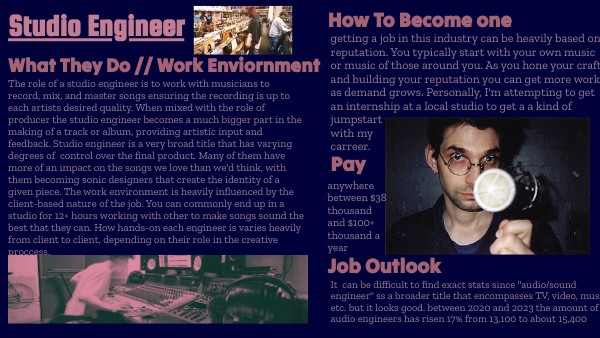 Studio Engineer One Pager