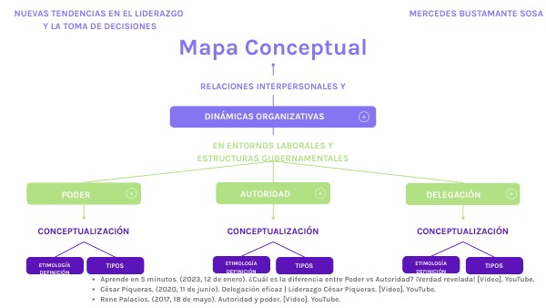 Mapa Conceptual: poder, autoridad y delegación.