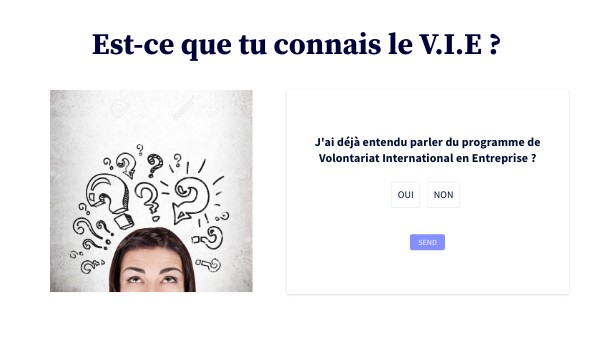 VIE Une nouvelle expérience s'offre à toi