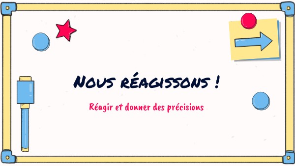 Nous réagissons ! | Genially