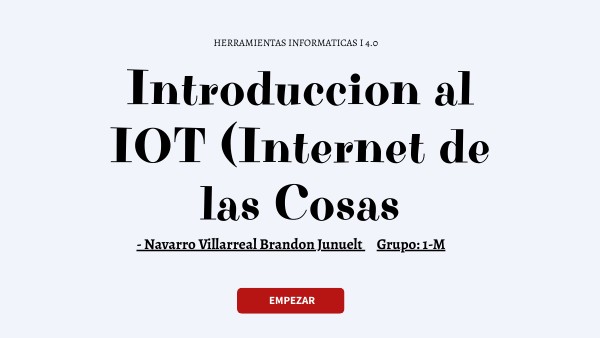 Introducción al Internet De Las Cosas