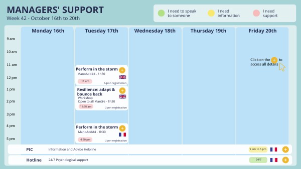 Managers support plan - Oct 16 to 20 | Genially