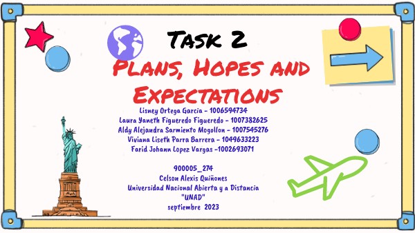 TASK 2, Plans, hopes and Expectations