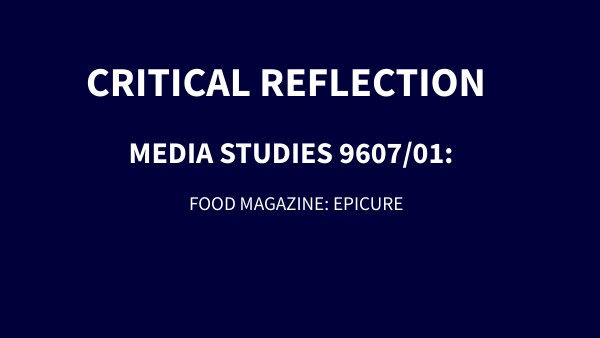Creative Critical Reflection Q4
