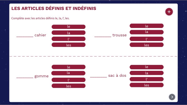 Articles définis et indéfinis | Genially
