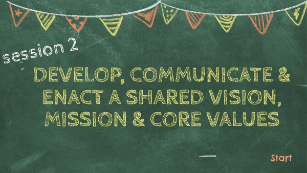 Session 2 Develop, Communicate & Enact a Shared Vision & Core Values | Genially