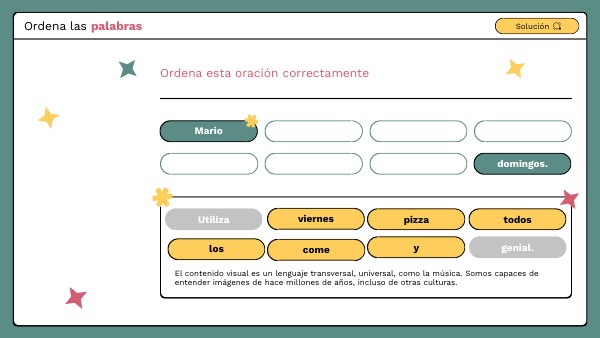 Ordena las palabras edu | Genially