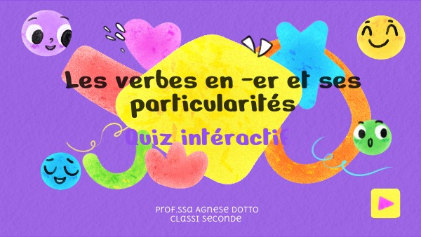 Les verbes en -er et ses particularités : quiz | Genially