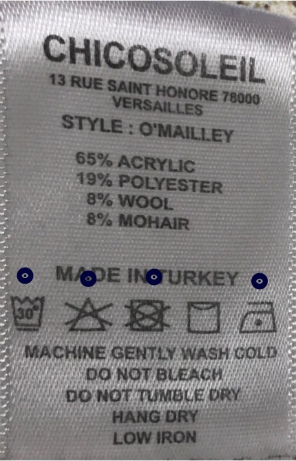 Etiquette textile