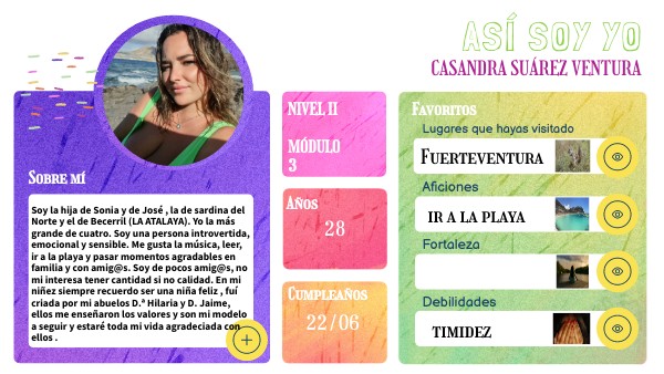 TARJETA ASÍ SOY YO
