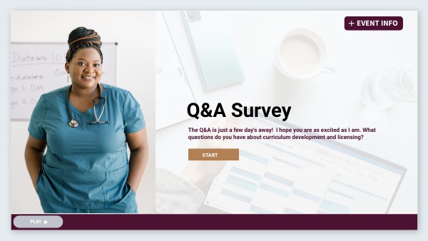 Q&A with QU Pre Event Survey | Genially