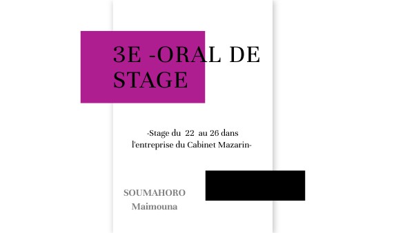 orale de stage