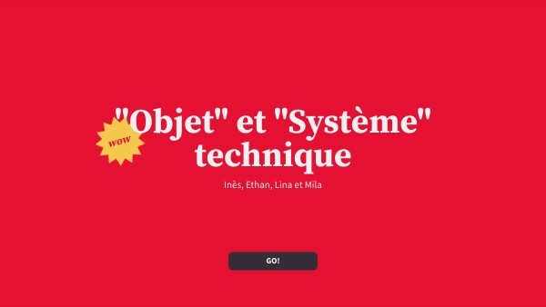 systeme et objet technique | Genially