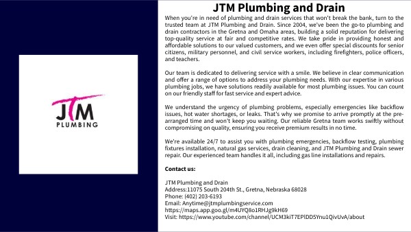JTM Plumbing and Drain
